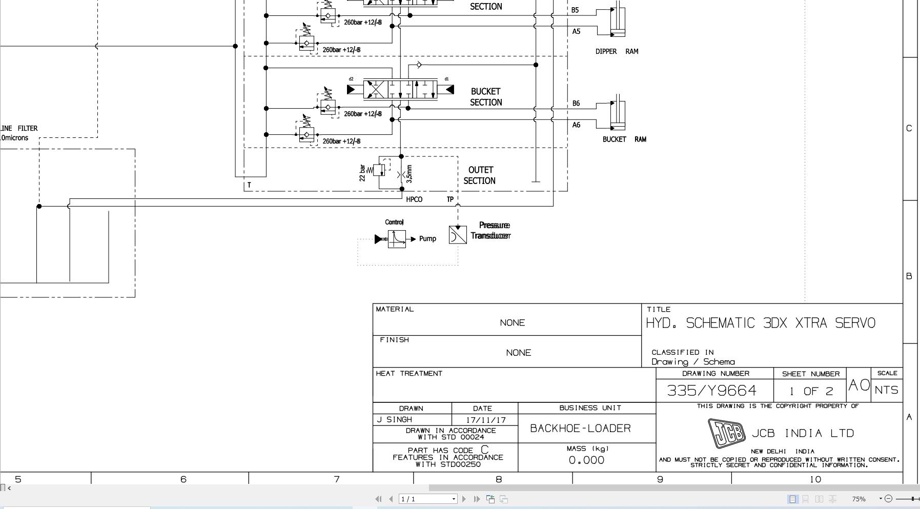JCB Loader 3DX XTRA CEV Stage-IV 2019-2024 Electrical and Hydraulic Diagram