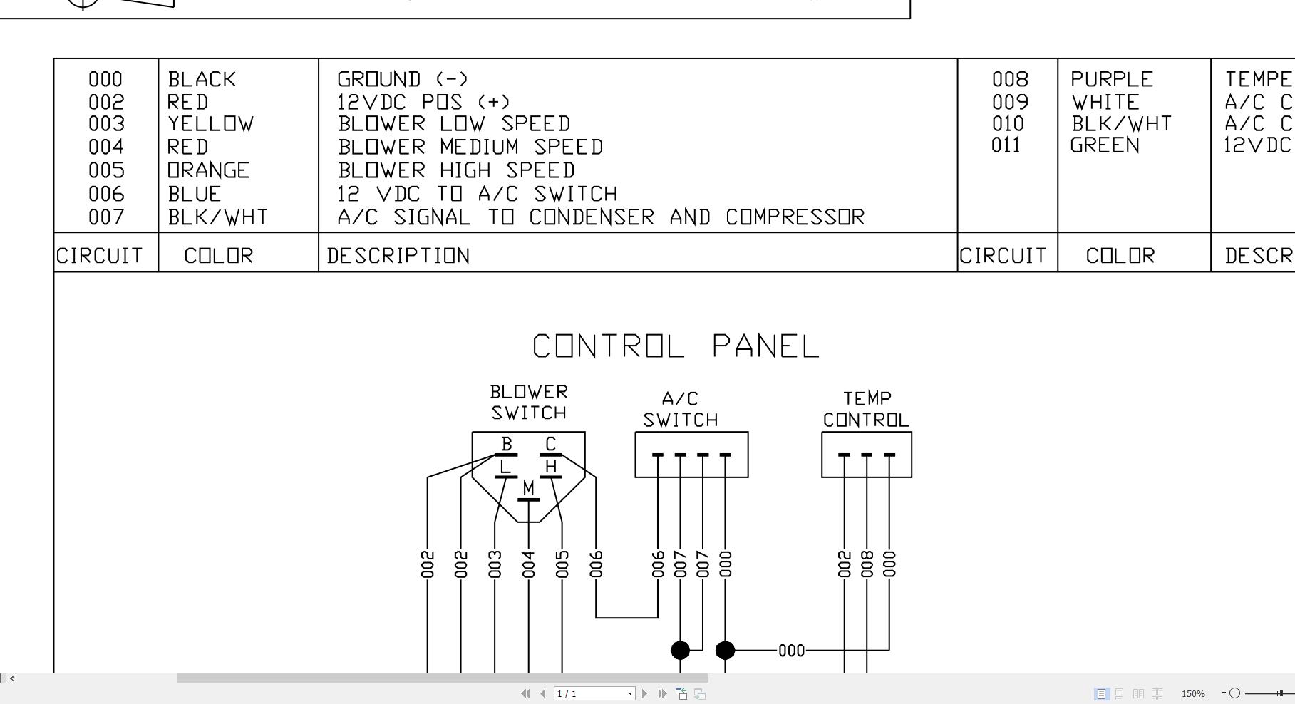 JCB Loader ROBOT 1105 H F 1998-2001 Electrical Diagram