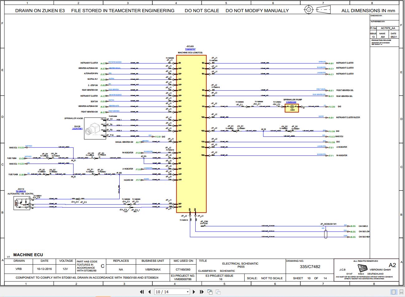 JCB Roller CT160 T4F STV PUN 2019-2025 Electrical and Hydraulic Diagram