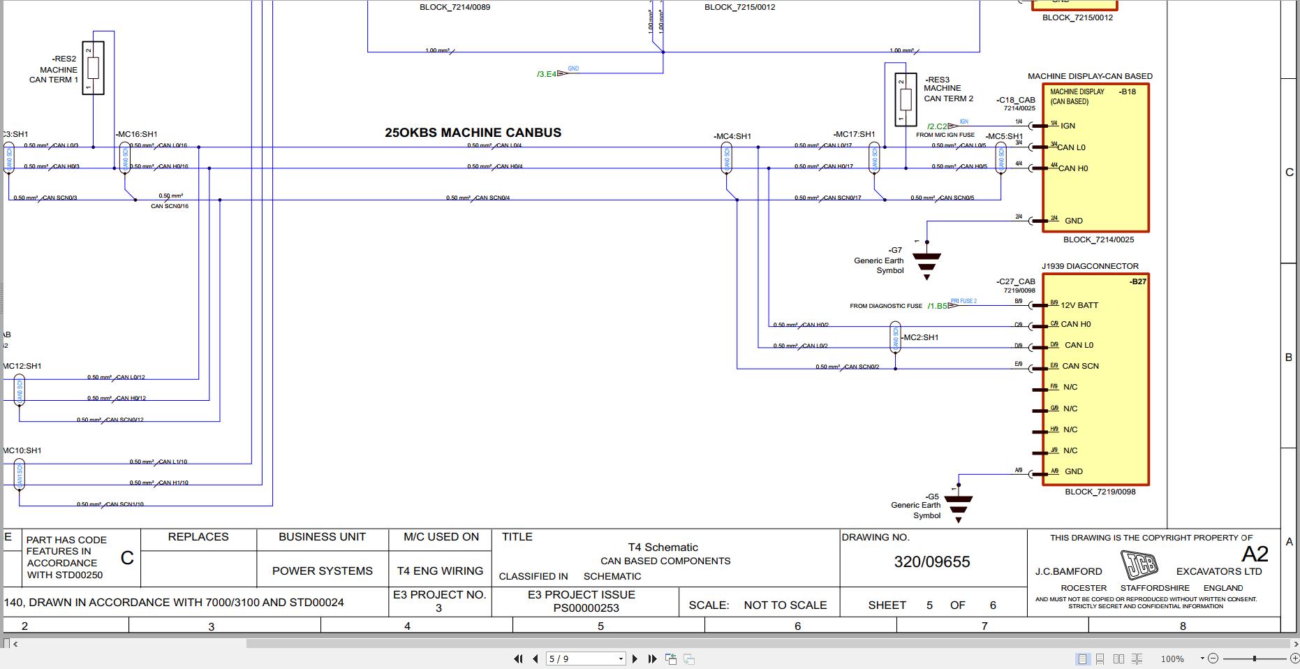 JCB Telehandler 506-36 T4i 2012-2015 Electrical Diagram