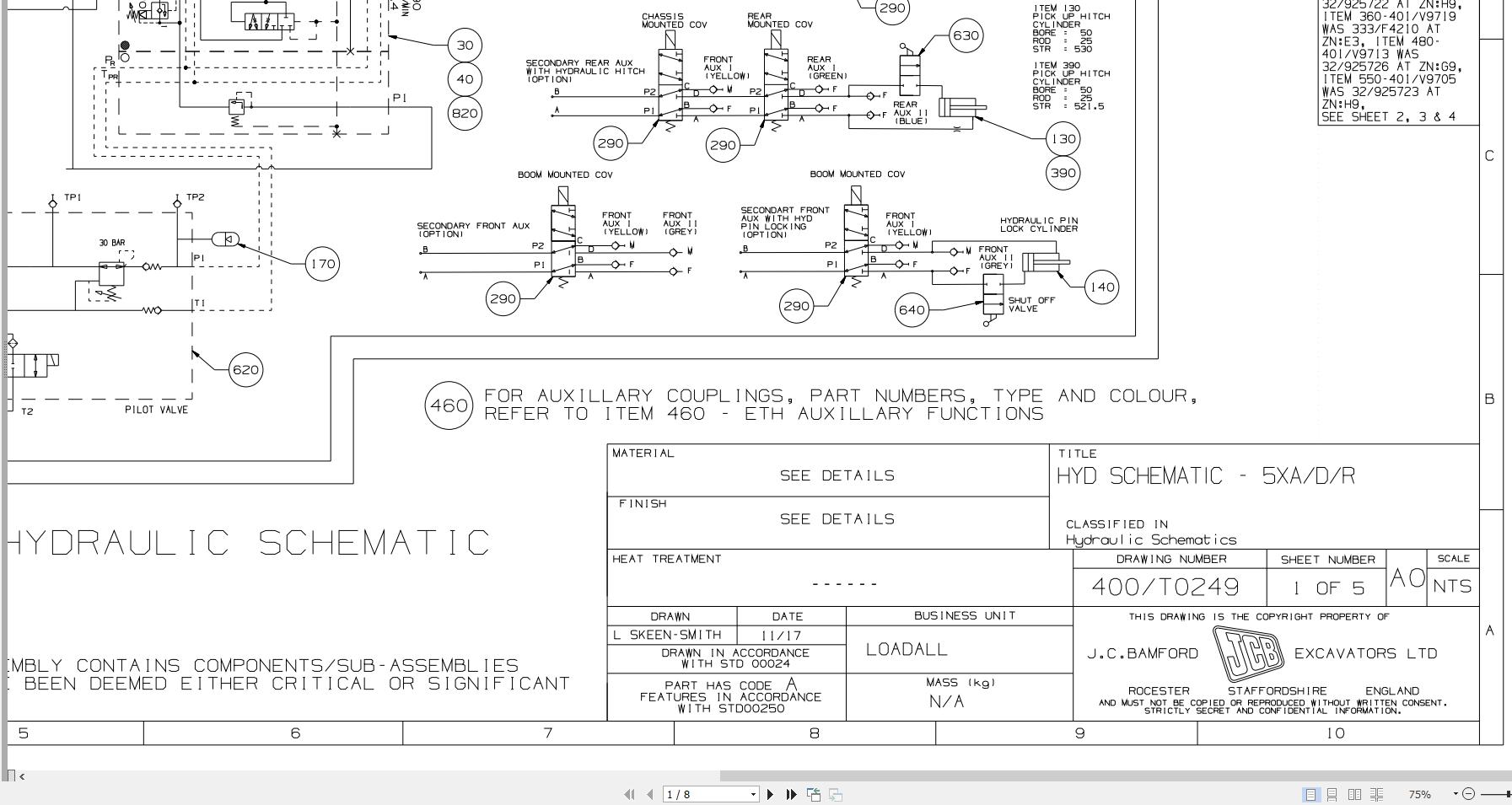 JCB Telehandler 536X70 LP T4F 2018- Electrical and Hydraulic Diagram