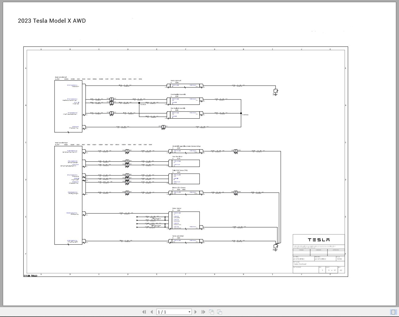 Tesla Full Models 2016-2024 Wiring Diagram PDF Request