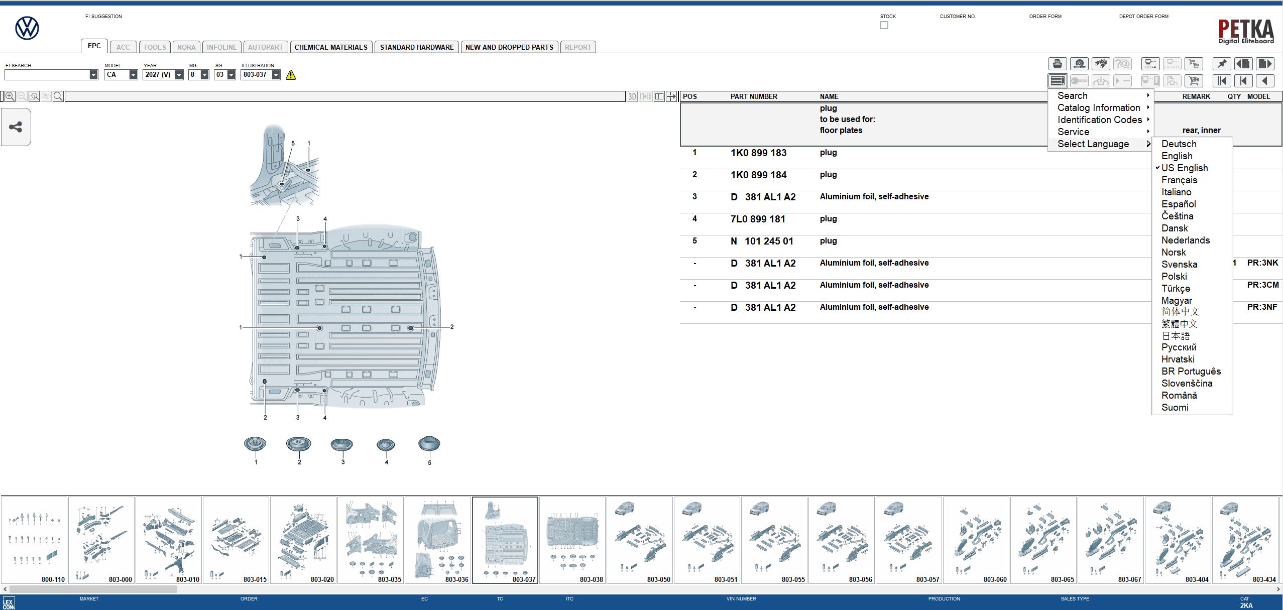 VMware Volkswagen Car EPC 8.3 12.2025 1633 Spare Parts Catalog How To ...