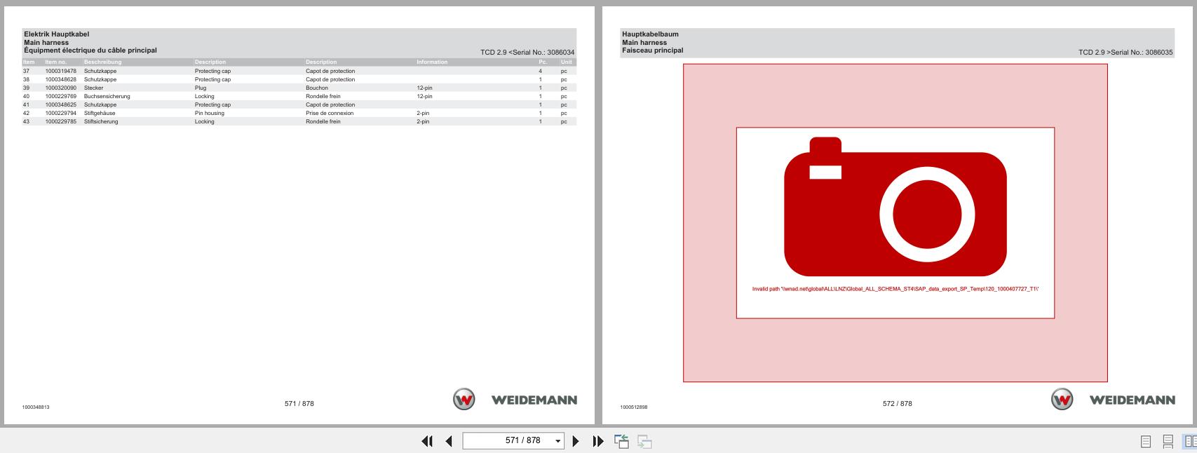Weidemann Wheel Loader 4080 Basic Line Spare Parts Catalog 03.2025 DE EN FR