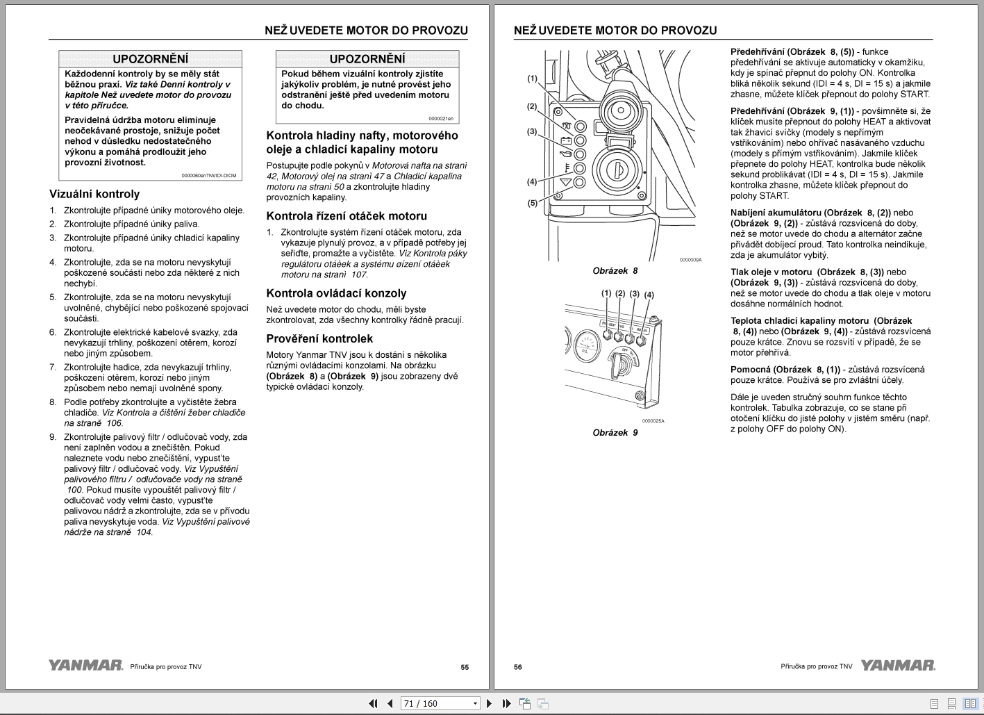 Yanmar Engine 2TNV70 To 4TNV106T Operations Instructions Manual 0ATNV ...