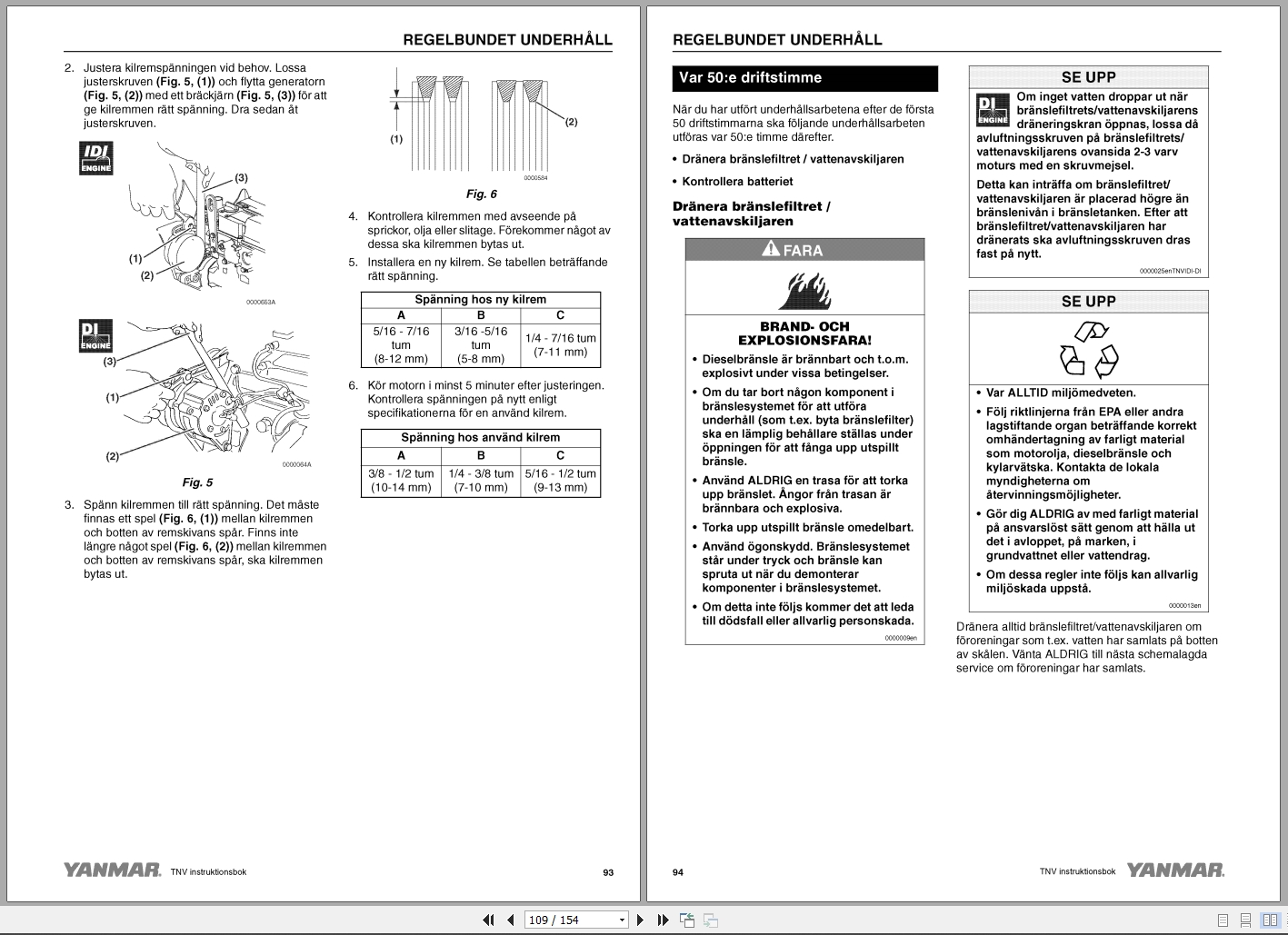 Yanmar Engine 2TNV70 To 4TNV106T Operations Instructions Manual 0ATNV ...