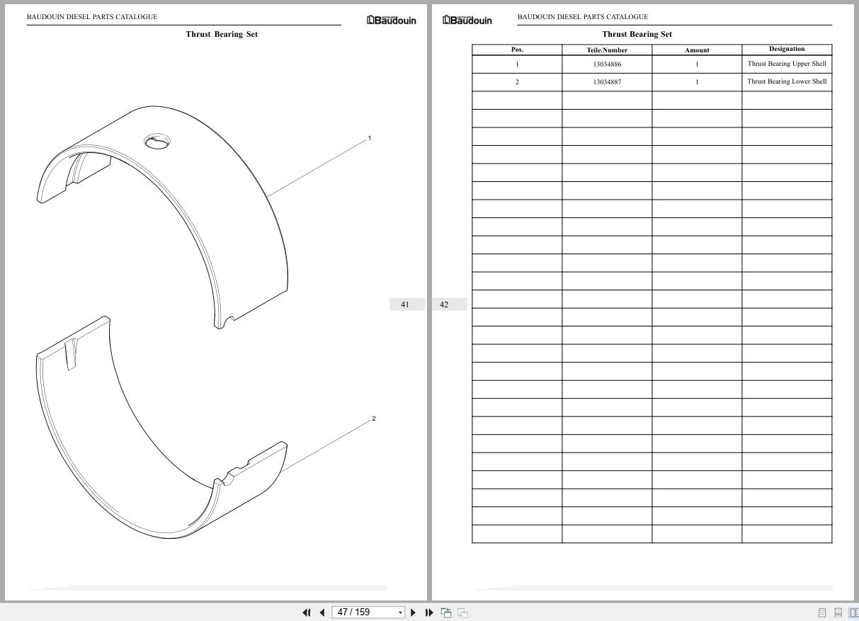 Baudouin Engine 4M11 Series 4M11G905E2 Part Catalog DHM11D0001