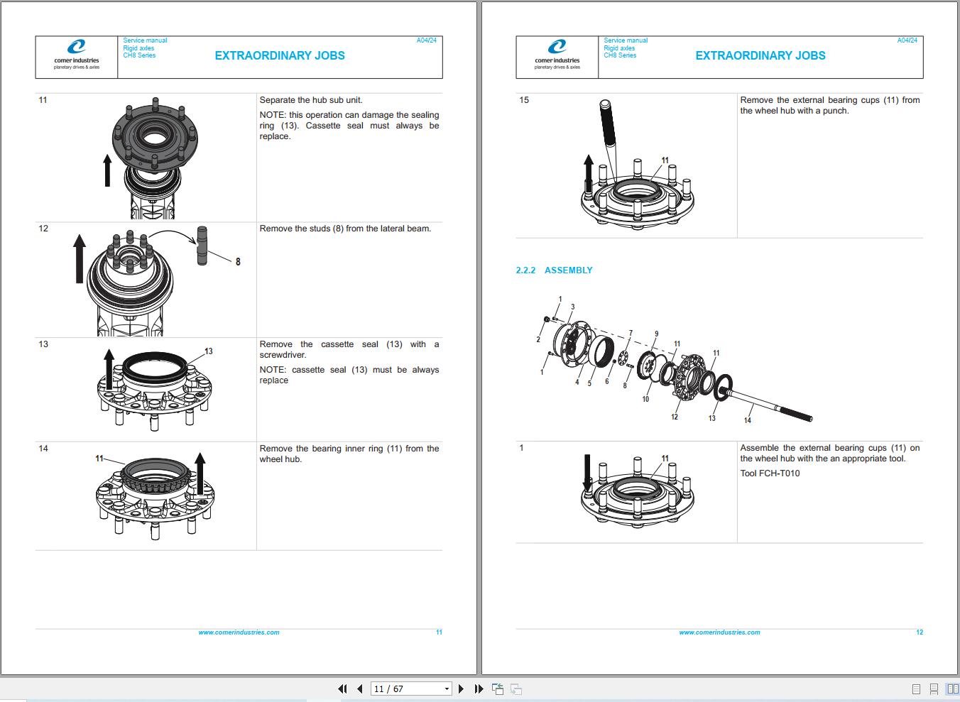 Comer Industries Axle CH8 Service Manual