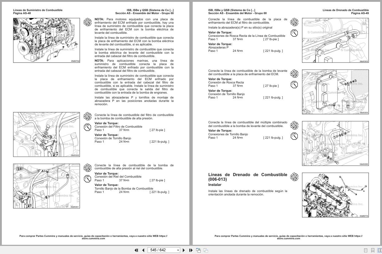 Cummins Diesel Engine ISBe ISB QSB Vol1 Service Manual 4017874 2023 ES