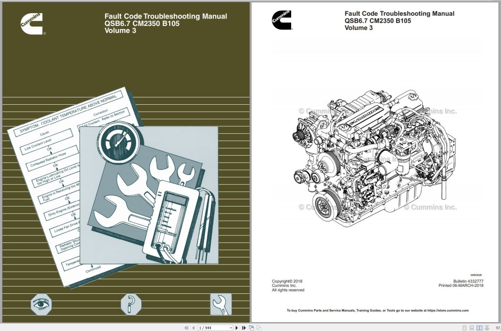 Cummins Engine QSB6.7 CM2350 B105 Vol3 Fault Code Troubleshooting ...