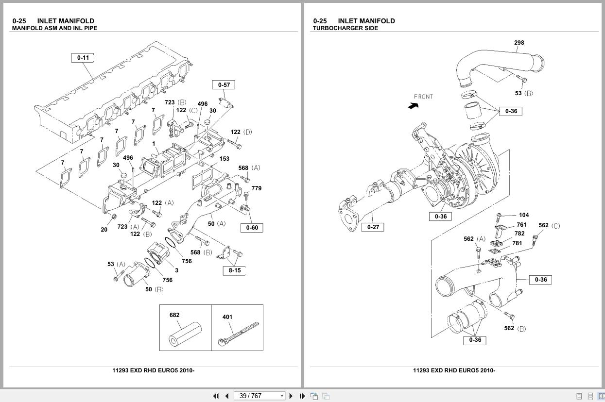 Isuzu Truck EXD RHD EURO5 2010- Parts Catalog 11293