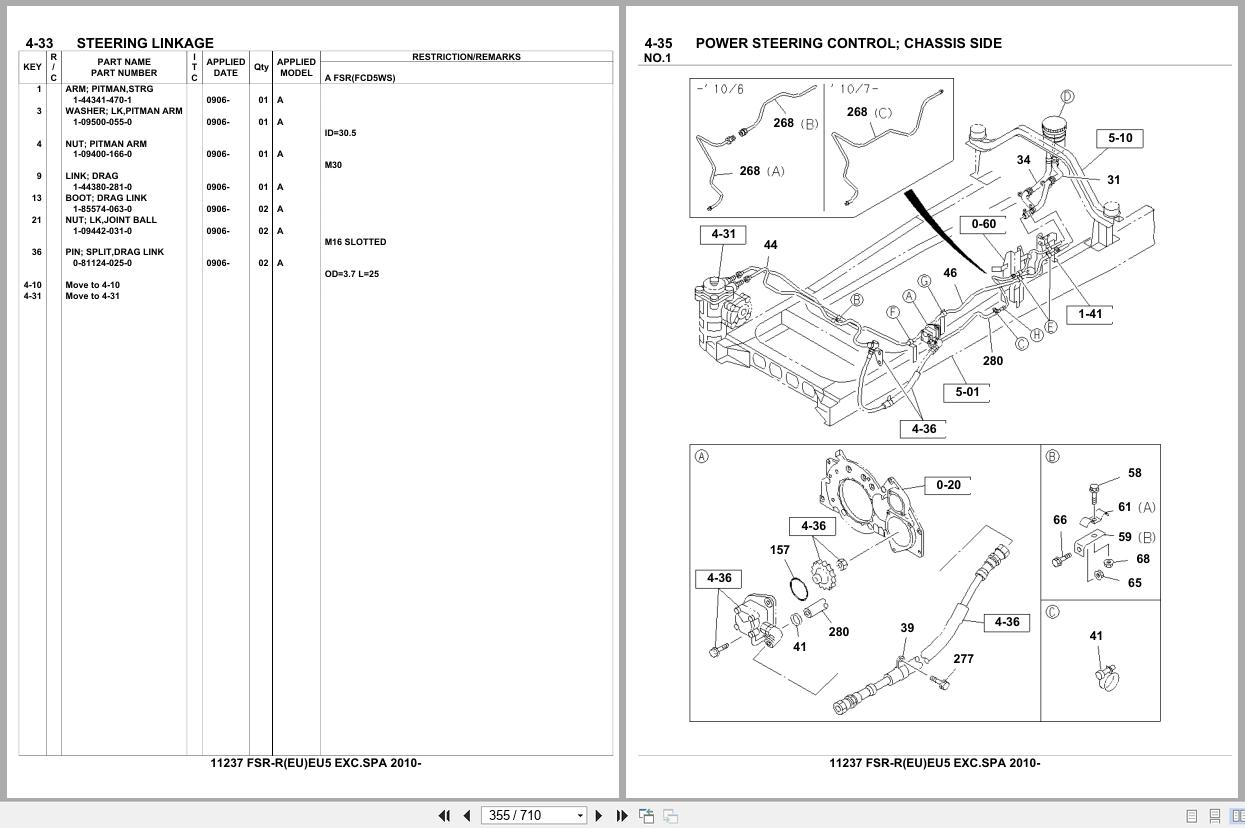 Isuzu Truck FSR R EU EU5 EXC.SPA 2010- Parts Catalog 11237