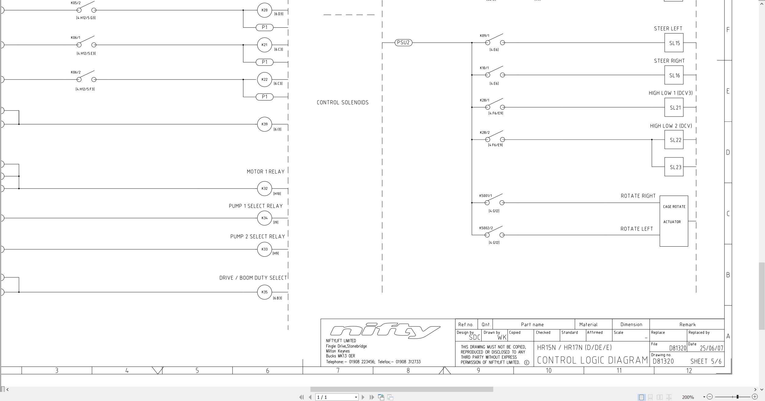 NIFTYLIFT Articulating Boom Lifts HR15N 21745 Operating Parts Manual ...