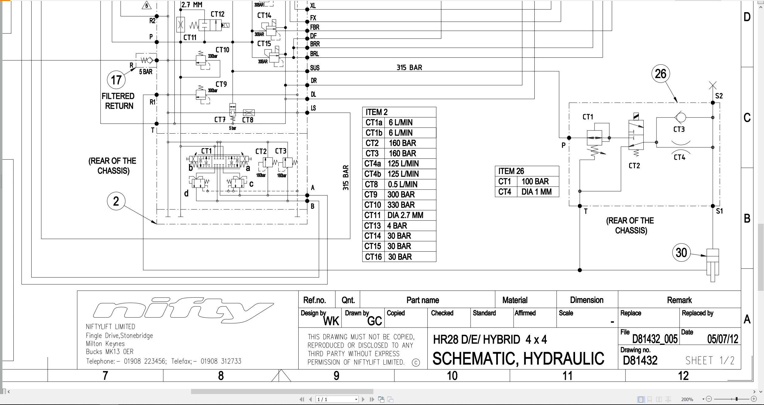 NIFTYLIFT Articulating Boom Lifts HR28 27463 Operating Parts Manual And ...