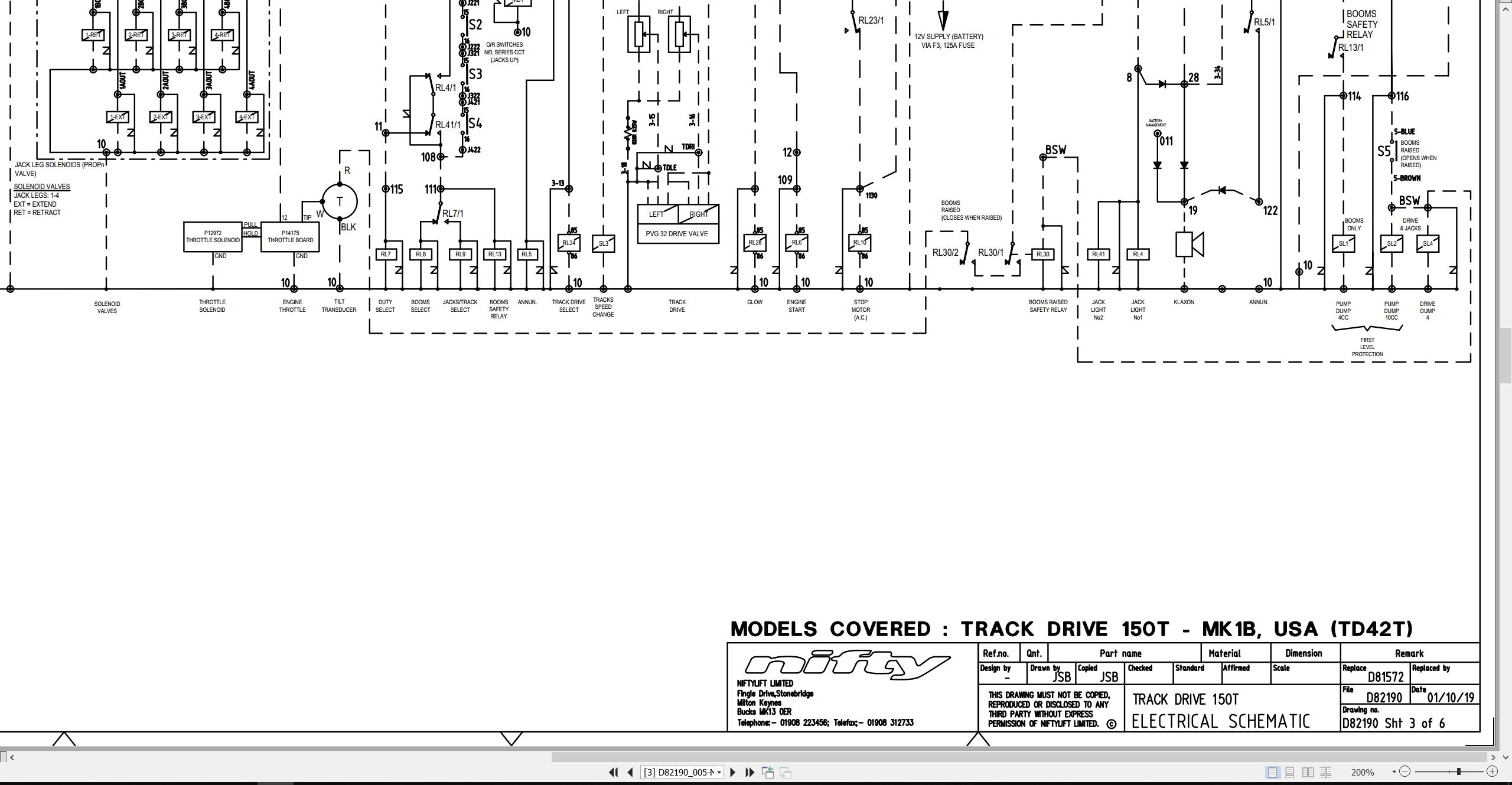 NIFTYLIFT Articulating Boom Lifts TD42T 55754 Operating Service Parts ...