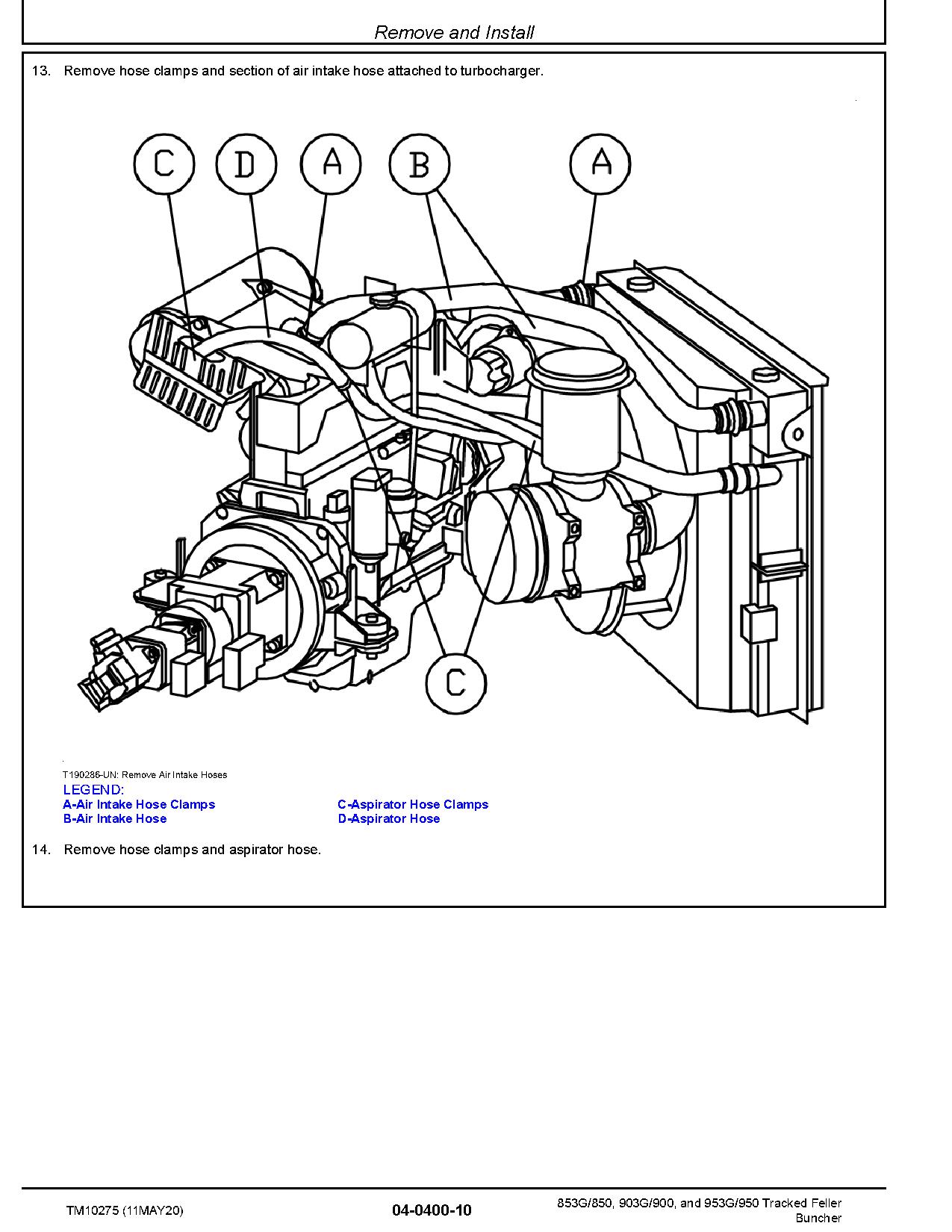 John Deere 853G 903G 953G TimberJack 850 900 950 Feller Bunchers Repair ...