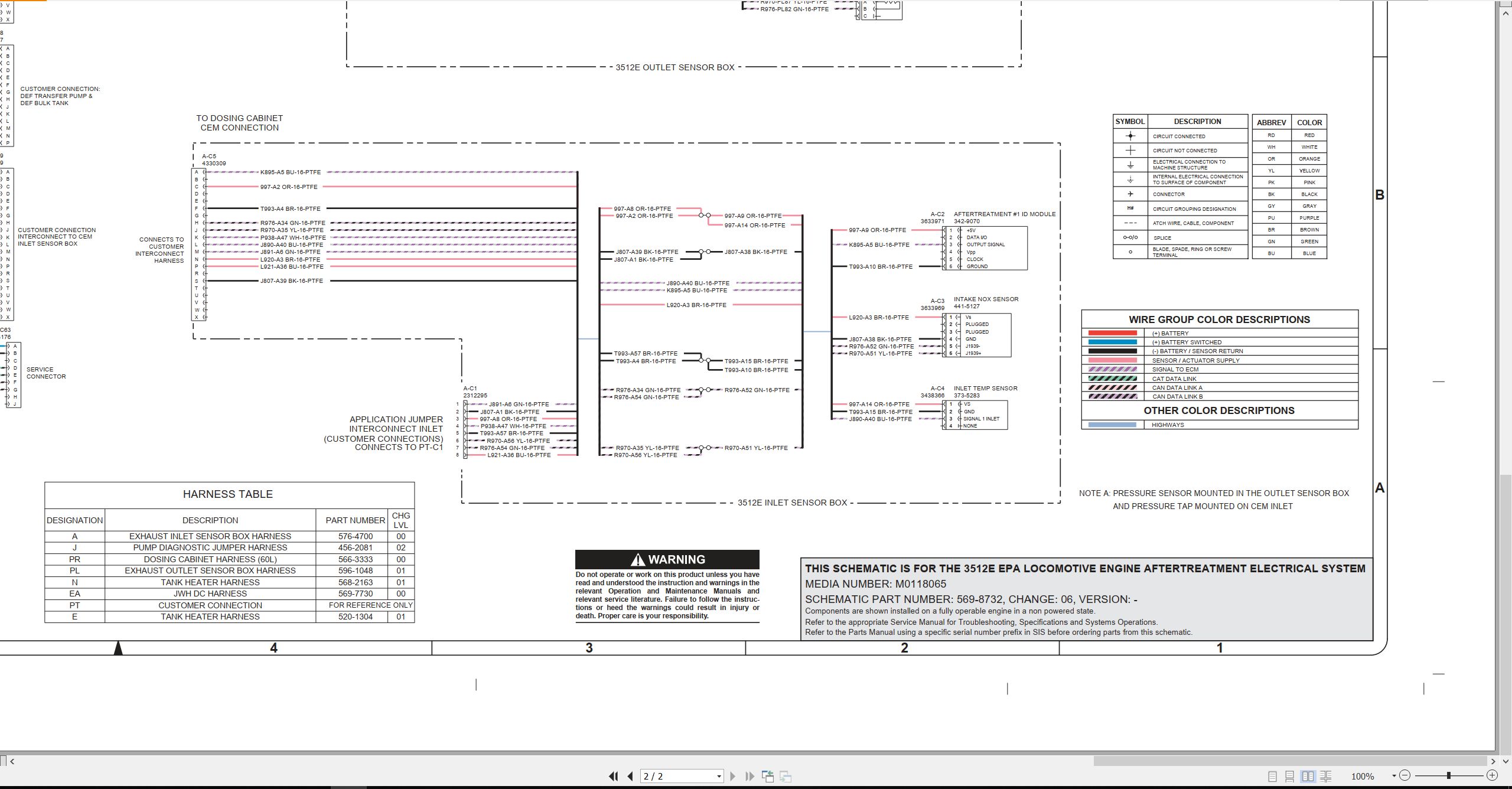 CAT Engine 3512E EPA Electrical Schematic