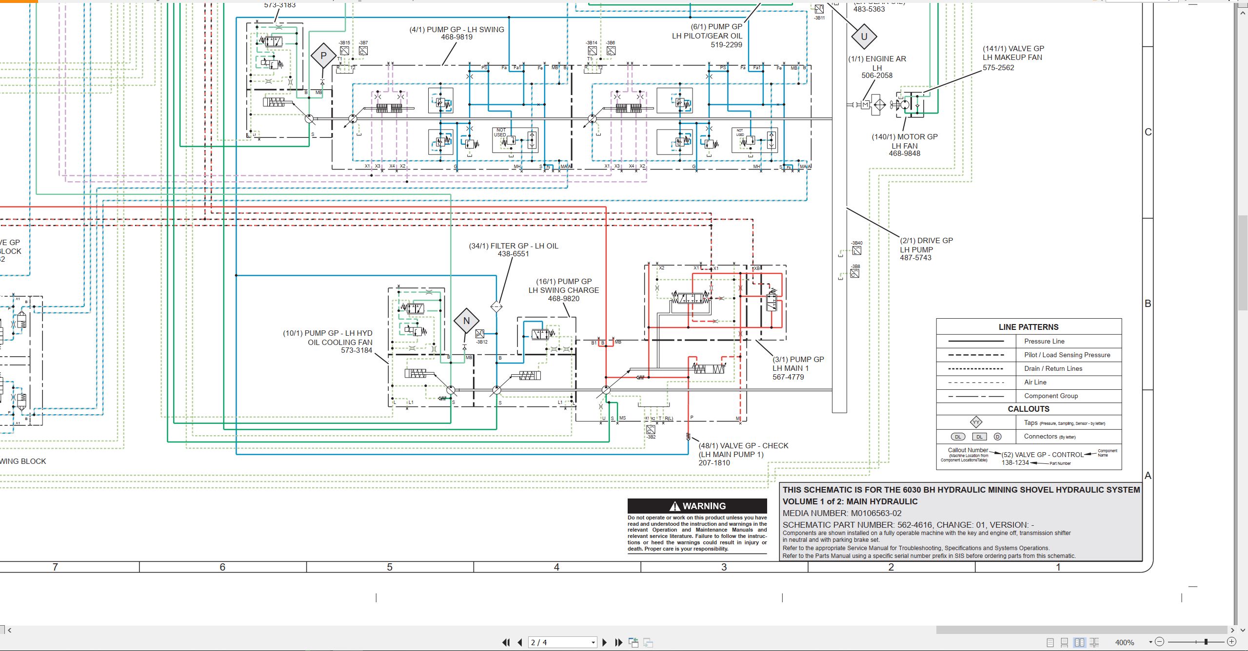 CAT Expanded Mining Products 6030 BH Hydraulic Schematic
